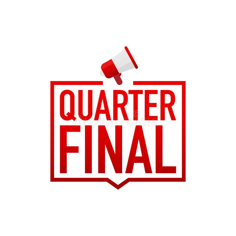 Hand Holding Megaphone with Quarter Final. Vector Illustration. Stock ...
