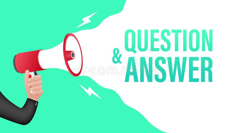 Hand Holding Megaphone with Question and Answer. Megaphone Banner. Web ...