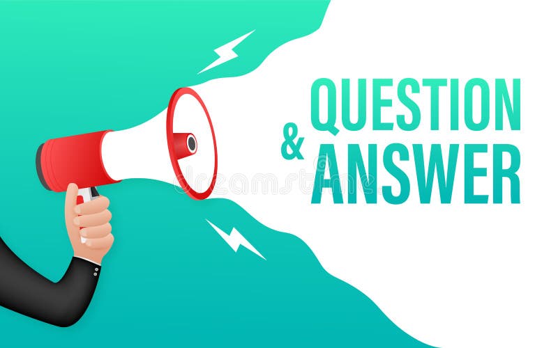 Hand Holding Megaphone with Question and Answer. Megaphone Banner. Web ...