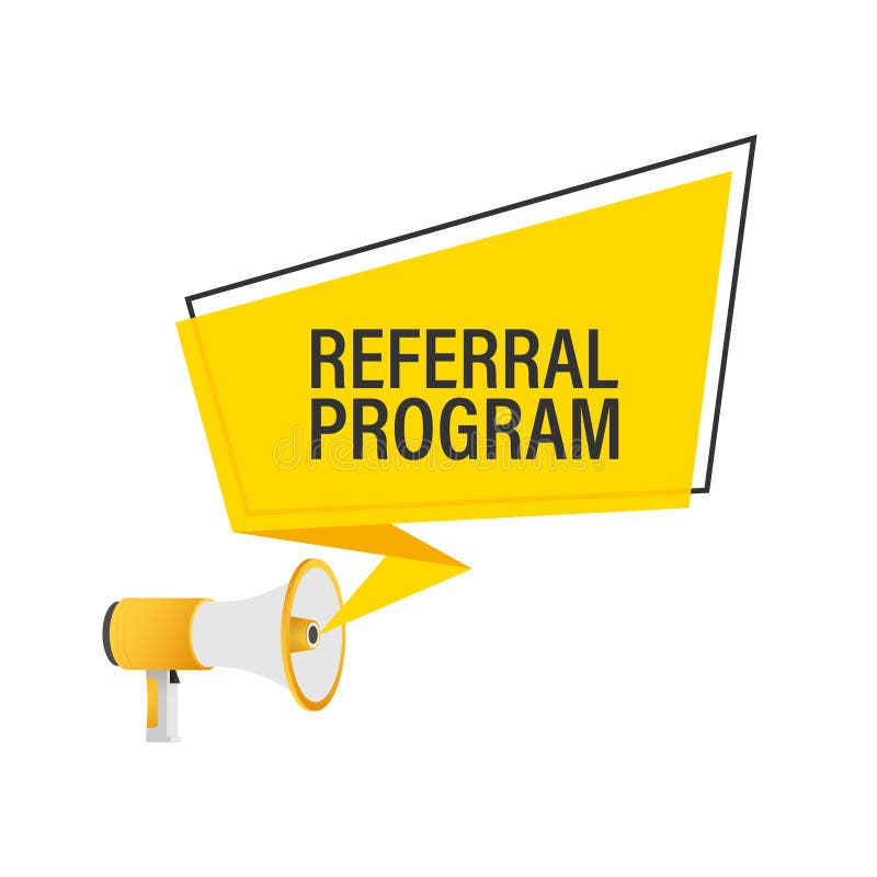 Referral Program Written on Red Label. Advertising Sign. Vector Stock ...