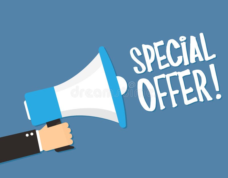 Hand Holding Megaphone with Important Announcement. Vector Illustration ...