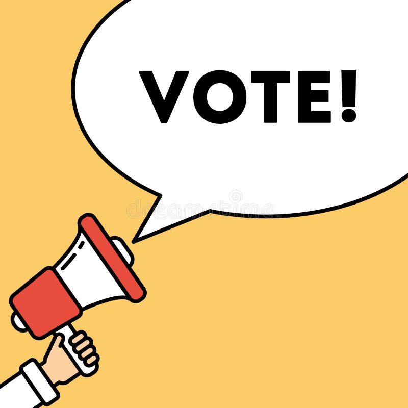 Megaphone with the Vote Now Message. Democracy Election Campaign ...