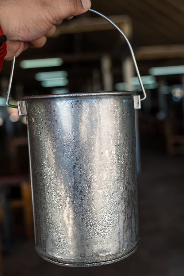 Hand Holding a Metal Ice Bucket Stock Photo - Image of cold, holding ...