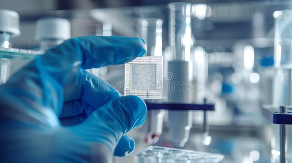 The Hand Holding Microchip.AI Generated Image Stock Photo - Image of ...