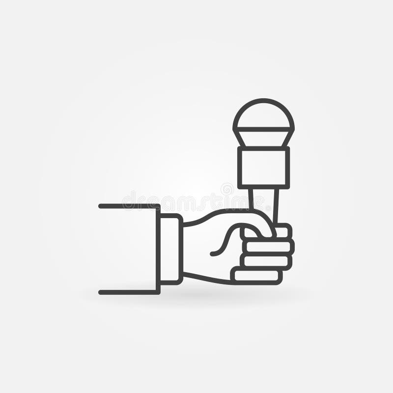 Hand Holding Microphone Outline Stock Illustrations – 293 Hand Holding ...