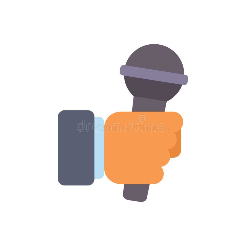 Hand Holding Microphone for Interview or Podcast Recording Stock ...