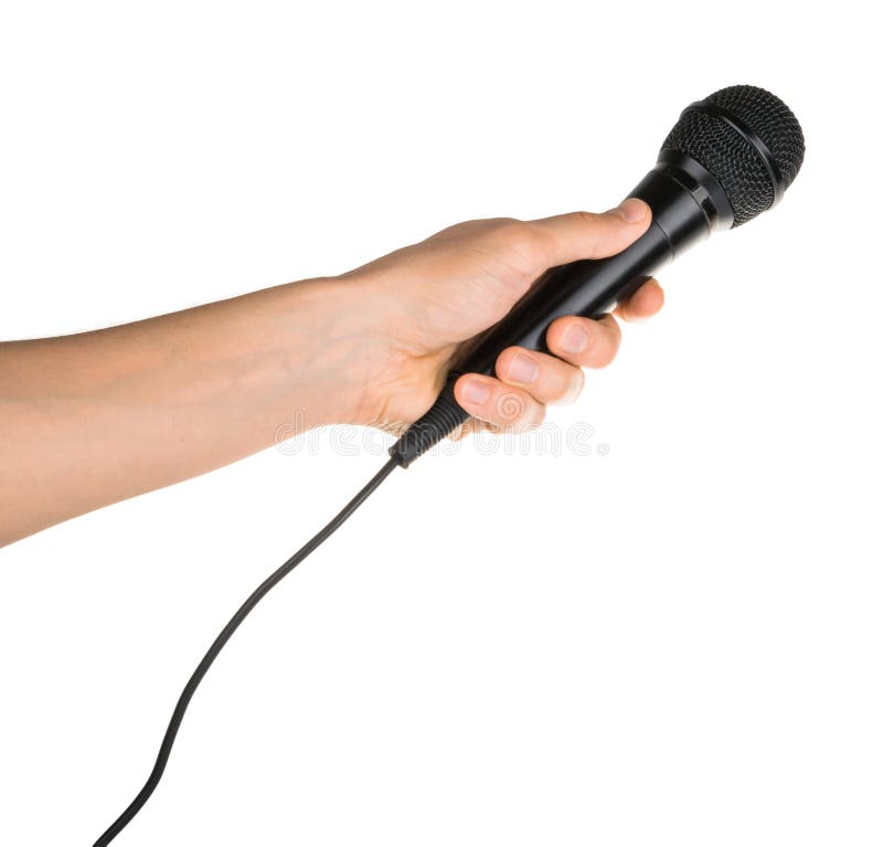 Hand Holding Microphone Isolated on White Clipping Path Stock Photo ... Hand Holding Microphone Isolated on White Clipping Path Stock Photo ...