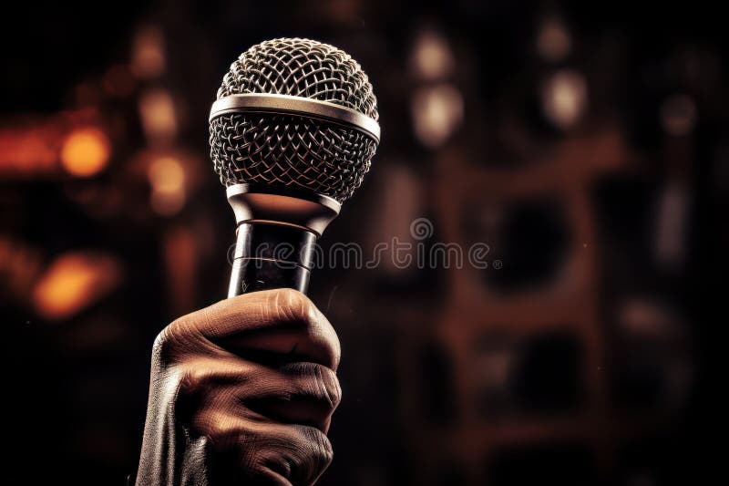 A Hand Holding a Microphone in Picture Stock Illustration ...