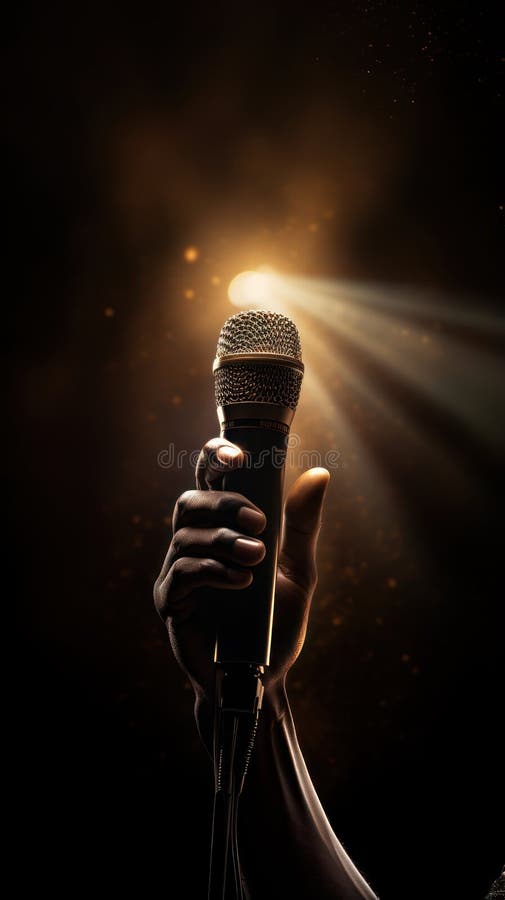 A Hand Holding a Microphone in Picture Stock Illustration ...