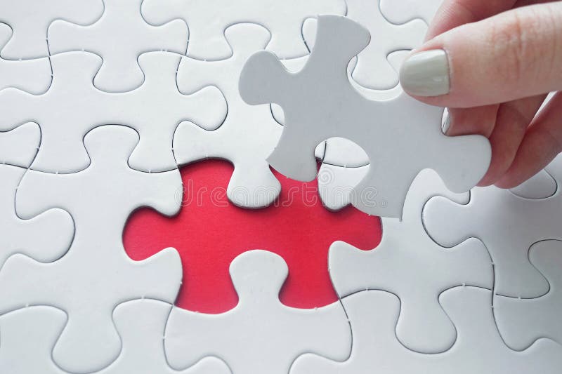 Hand Holding Missing Piece of Puzzle Stock Photo - Image of grey, hold ...
