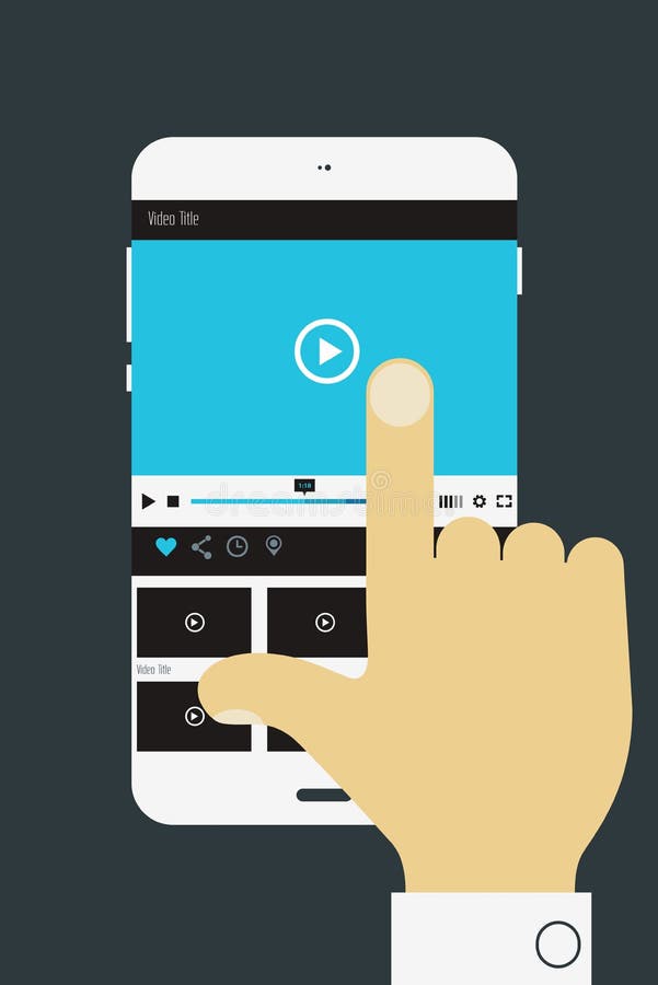 Media player app mock up stock illustration. Illustration of podcast ...