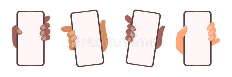 Hand Holding Mobile Phone Blank Screen Display Stock Vector