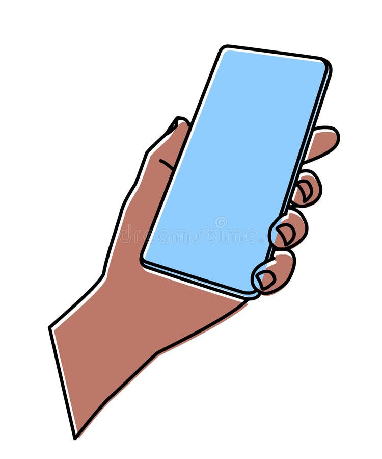 African Hand Holding Phone Stock Illustrations 702 African Hand