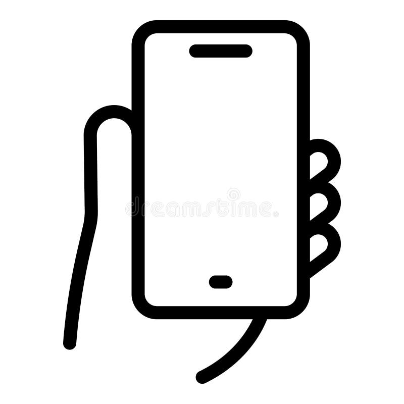Hand Holding Smartphone Outline Stock Illustrations – 3,395 Hand ...