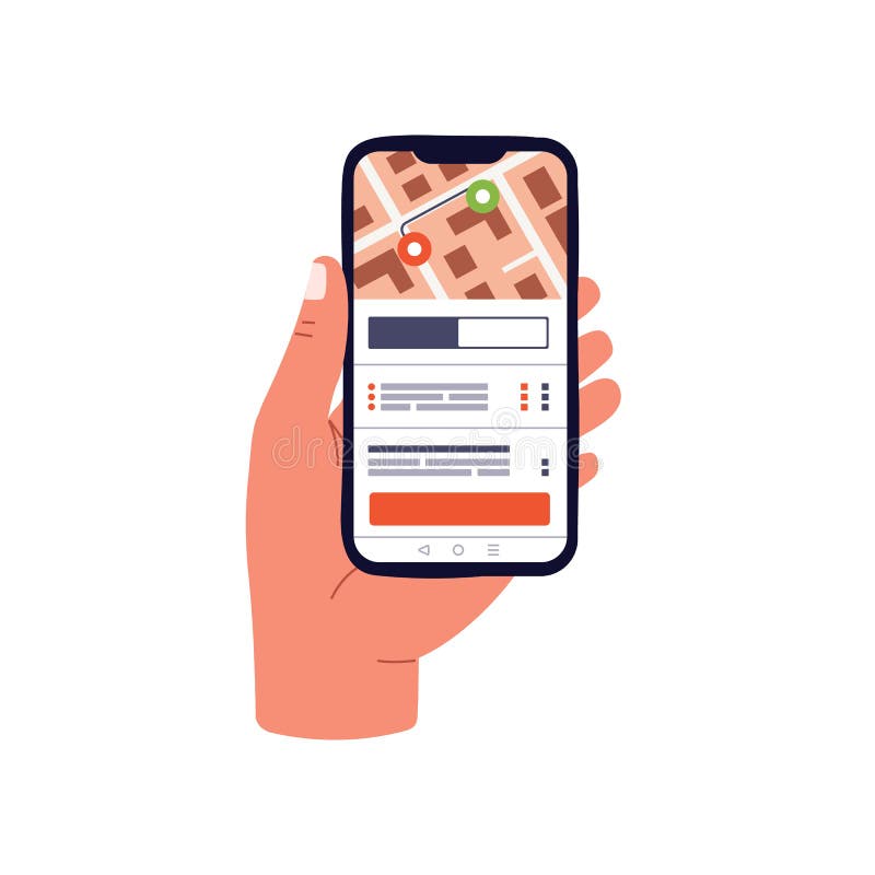 Cellphone Map Location Hand Stock Illustrations – 364 Cellphone Map ...