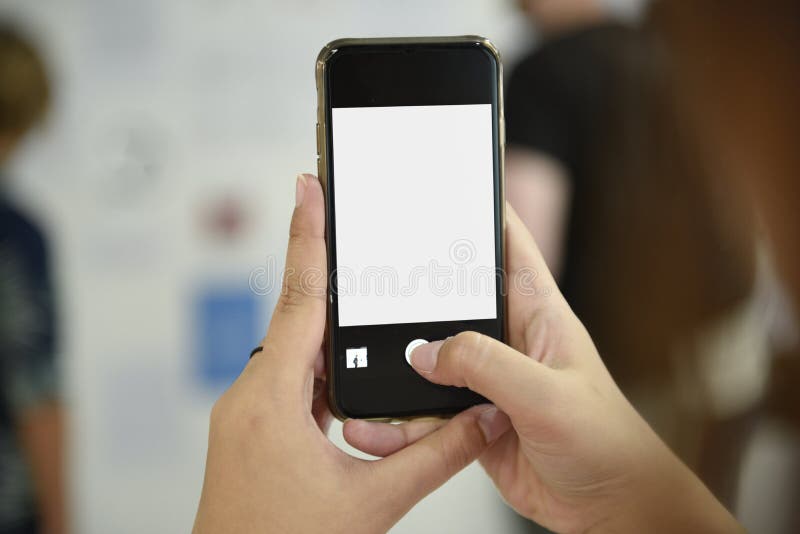 Hand Holding Mobile Phone Snap Taking Photo Stock Image - Image of ...