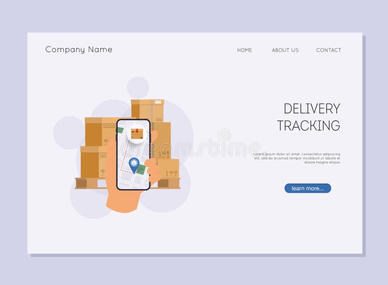 Hand Holding Mobile Smart Phone with App Delivery Tracking. Vector ...