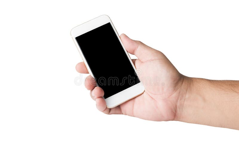 Hand Holding Mobile Smart Phone with Blank Screen. Stock Photo - Image ...