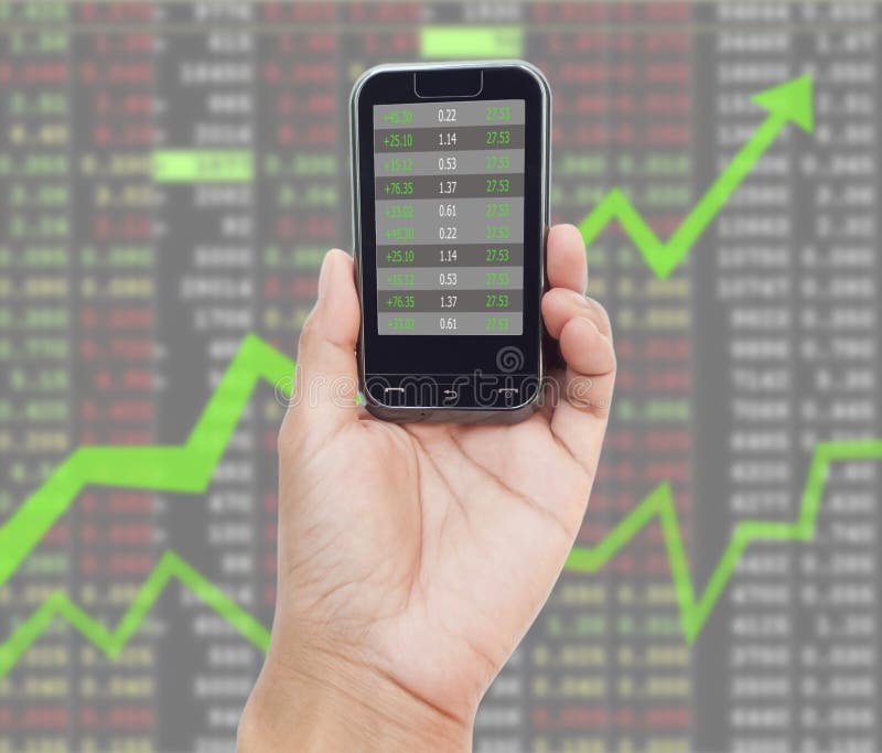 Mobile Smart Phone and Exchange Report. Stock Photo - Image of currency ...