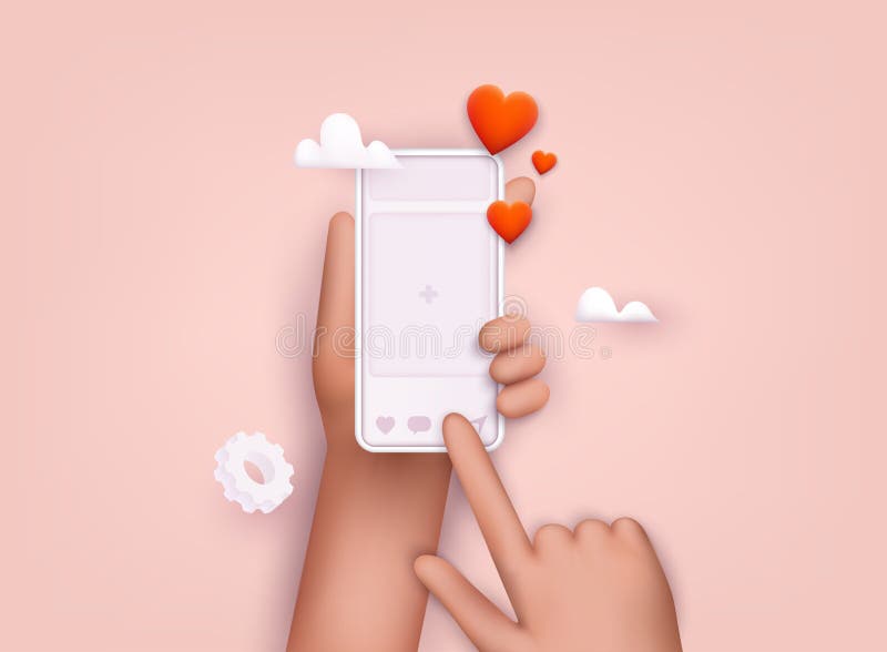 Hand Holding Mobile Smart Phone with Social Media App. Smartphone with ...