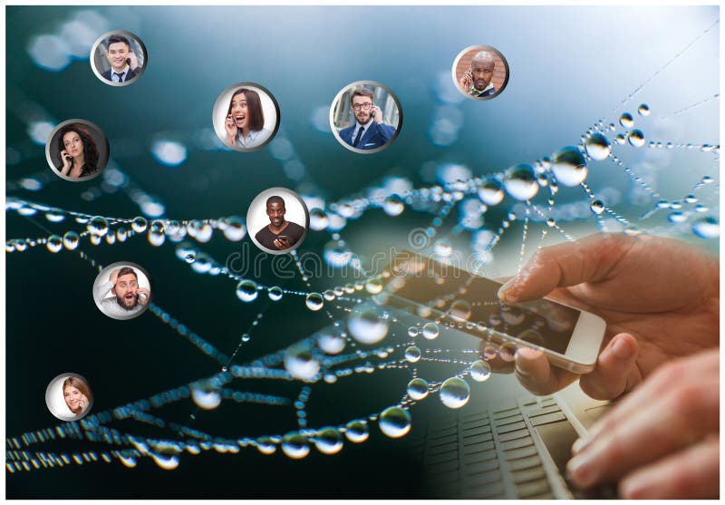 Hand Holding Modern Mobile Phone and Web Subscribers Stock Photo ...