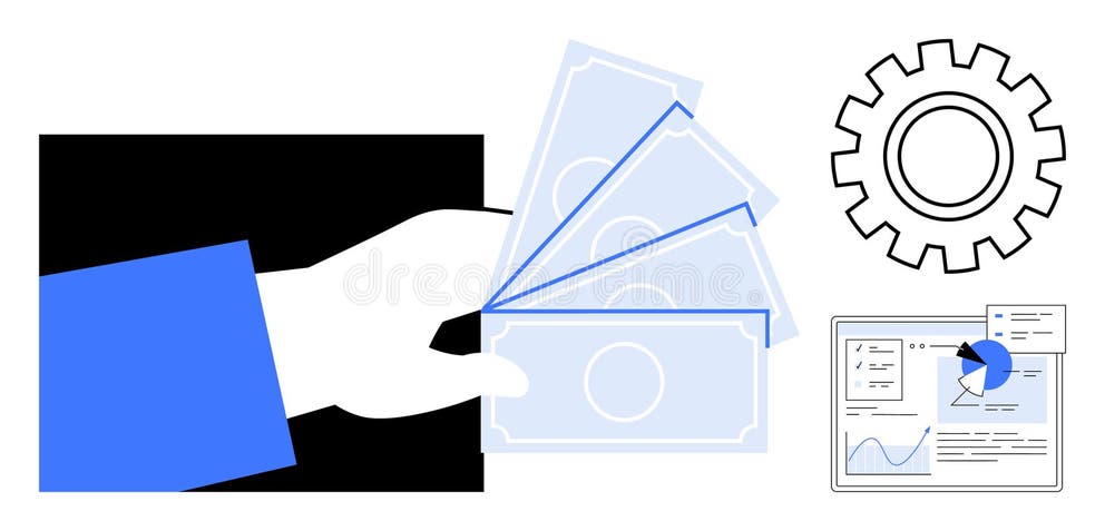 Gear Representing Financial Efficiency Stock Illustrations – 881 Gear ...