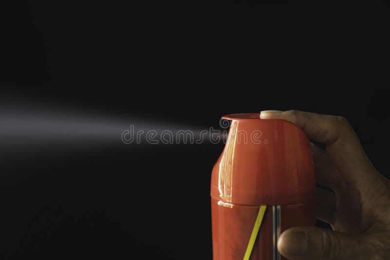 Hand Holding Mosquito Spray. Human Using Mosquito Spray from Bottle ...