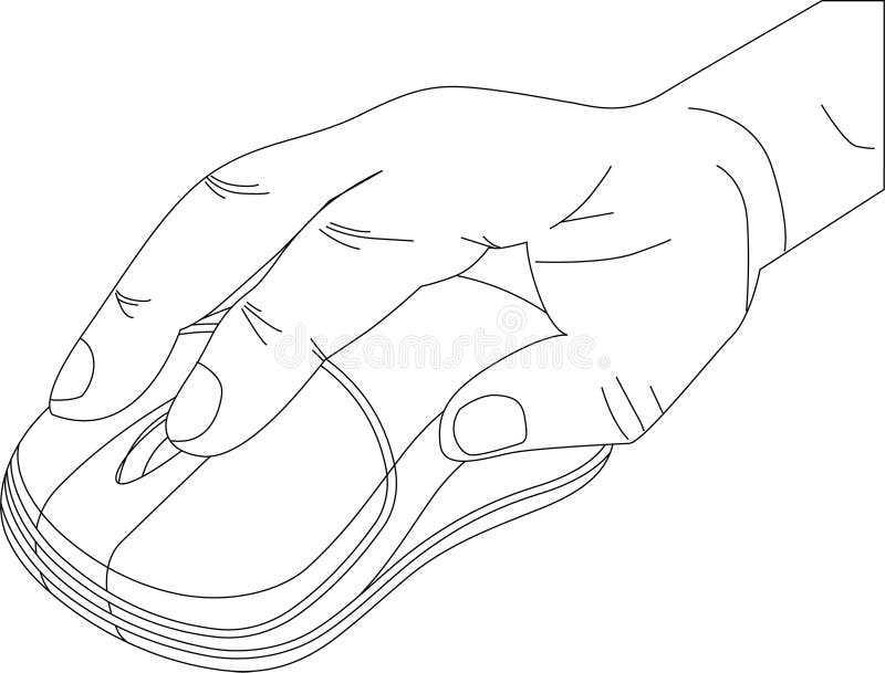 Hand holding mouse stock vector. Illustration of isolated - 17648137
