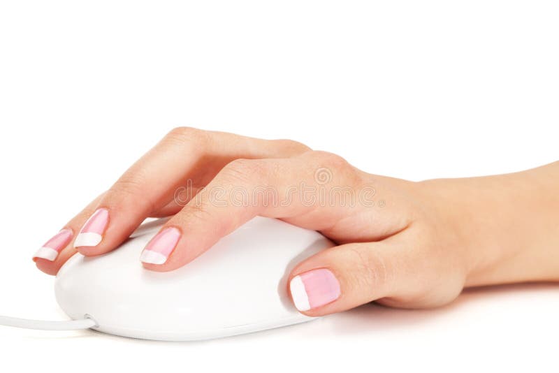 Child Holds the Computer Mouse Stock Image - Image of table, human: 3199119