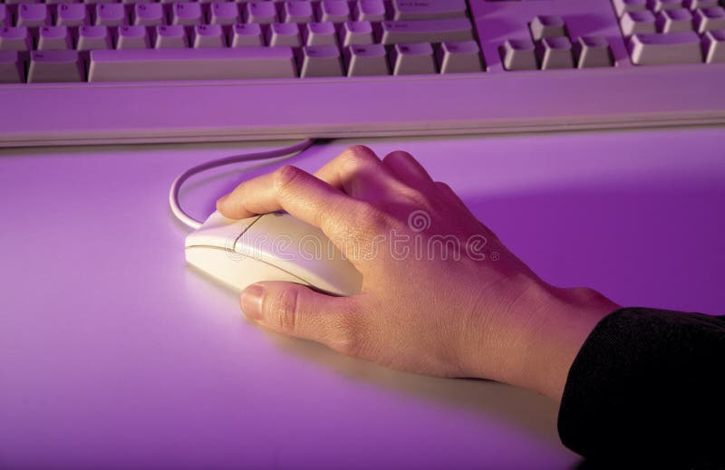 Hand Holding Mouse and Keyboard Stock Photo - Image of communications ...