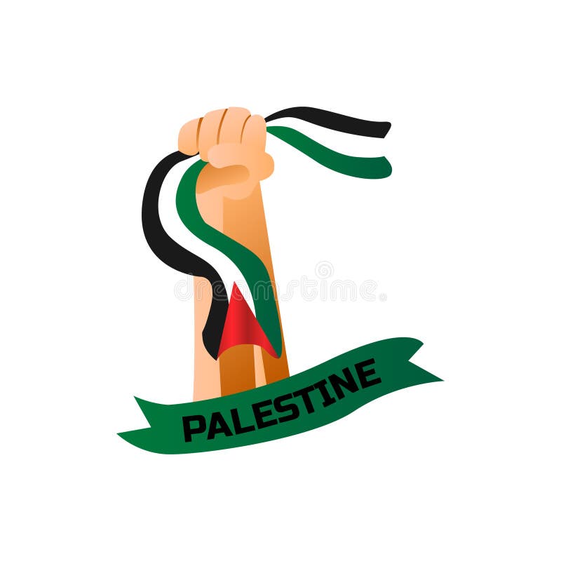 Hand Holding National Flag Of Palestine Vector Stock Vector