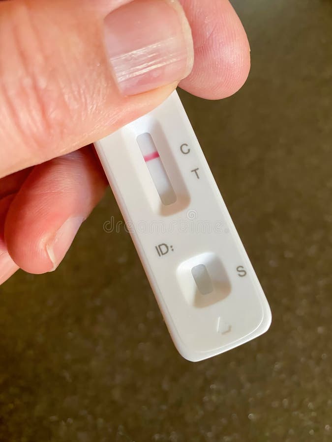 Hand Holding a Negative Lateral Flow Test. Stock Image - Image of hand ...