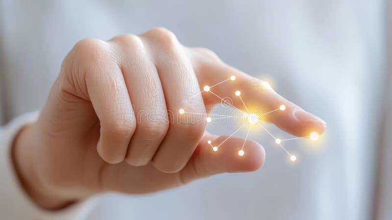 Hand Holding a Network of Dots, Visualizing Global Digital Connections ...