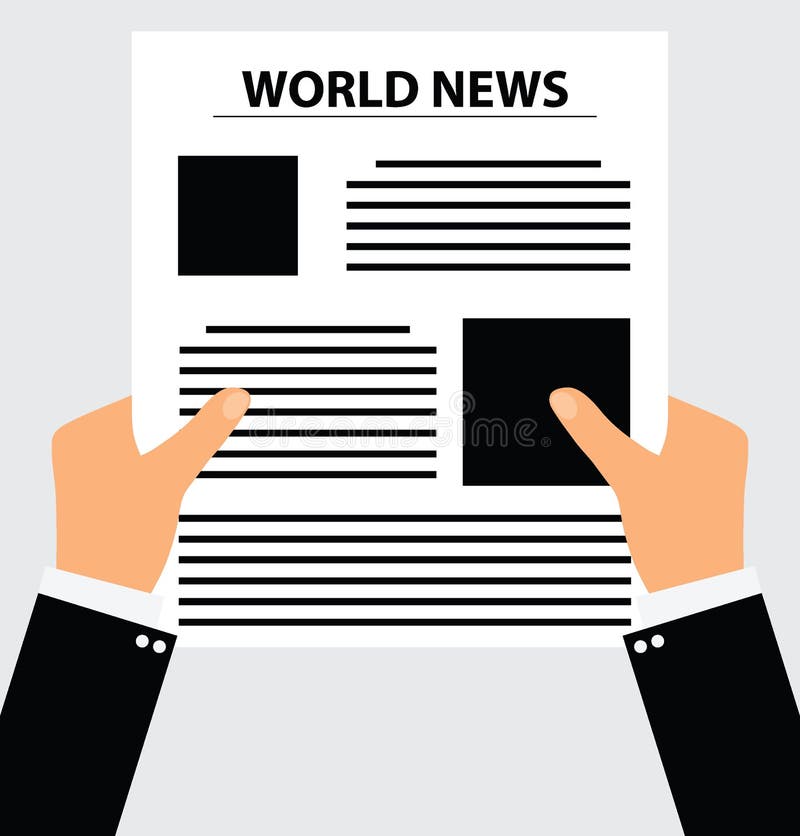 Hand Holding the Newspaper Flat Vector Stock Vector - Illustration of ...