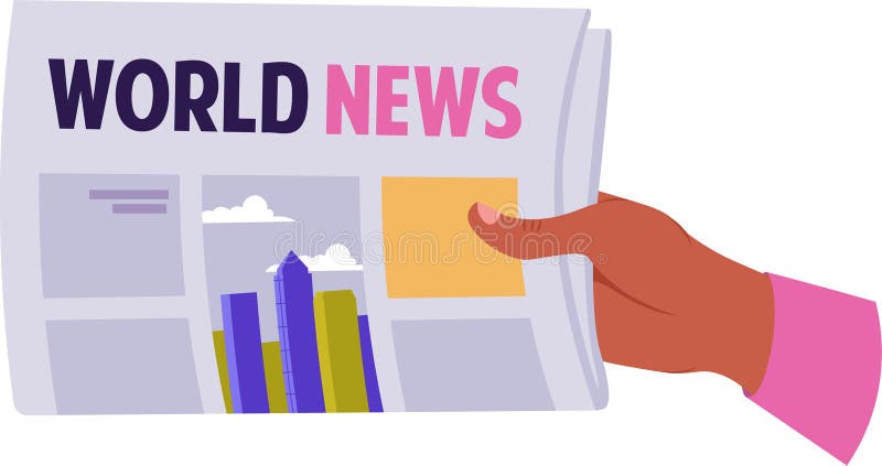 Hand Holding Newspaper stock vector. Illustration of newspaper - 365077263