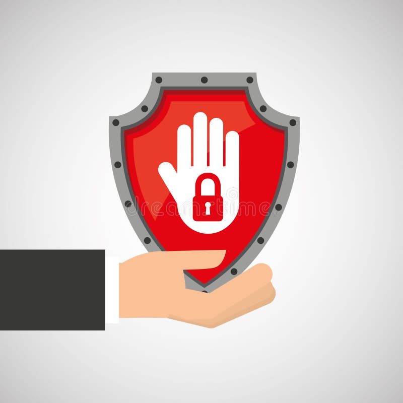 Hand Holding No Access Data Protection Stock Vector - Illustration of ...