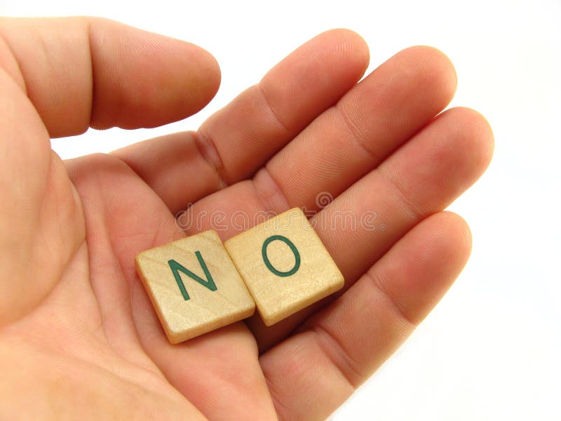 Hand holding No letters stock photo. Image of office, close - 4290832