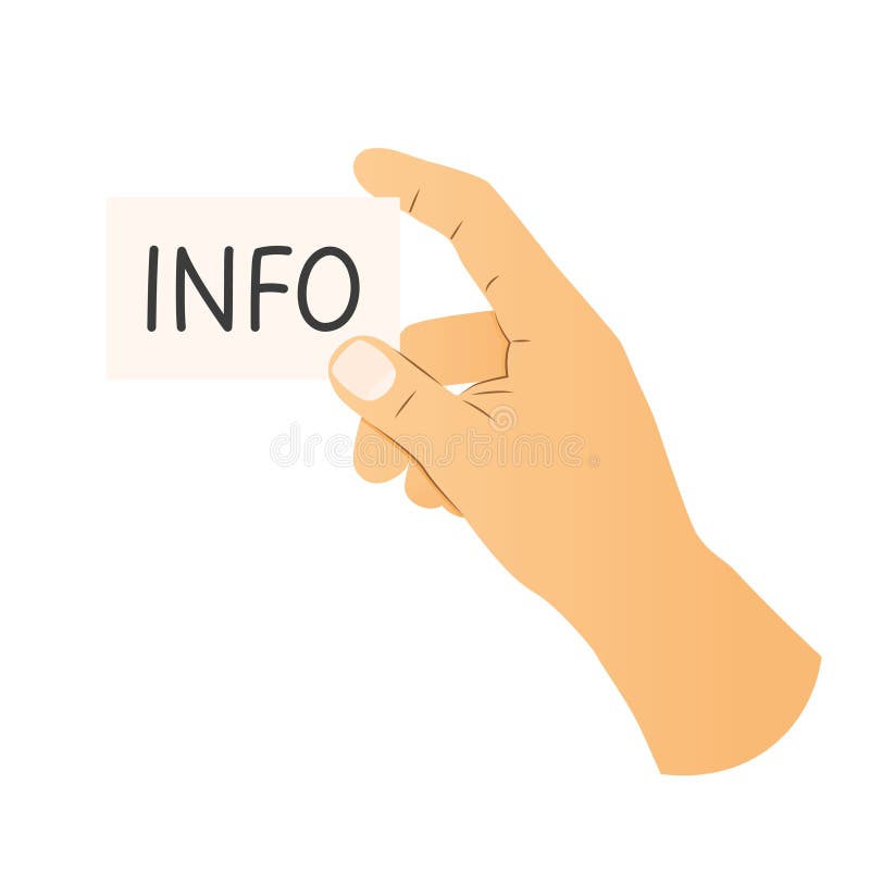 Hand Holding Note with Info Word Stock Vector - Illustration of ...