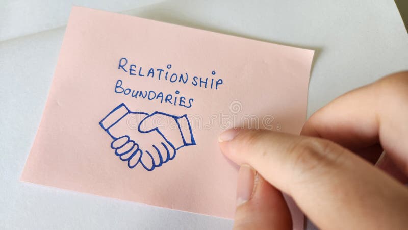 A Hand Holding a Note with the Words Relationship Boundaries Written on ...