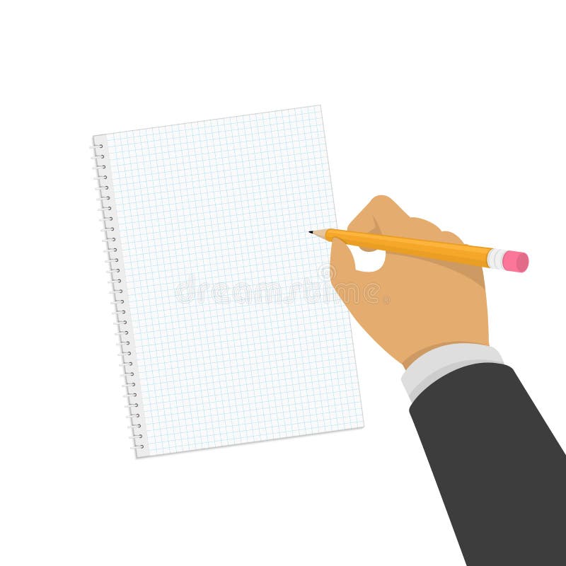 Hand Holding Notebook and Pen. Stock Vector - Illustration of closeup ...