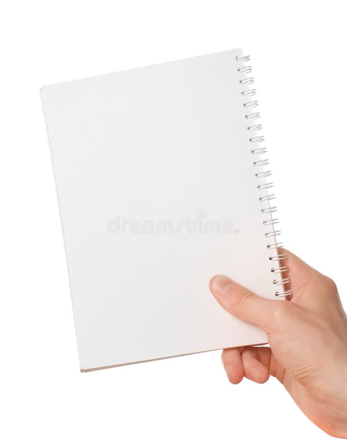 Hand Holding Pencil on Blank Note Book Stock Photo - Image of texture ...