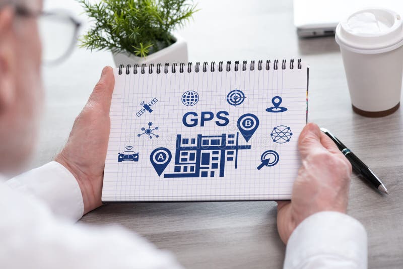 Gps concept on a notepad stock image. Image of navigator - 240523291