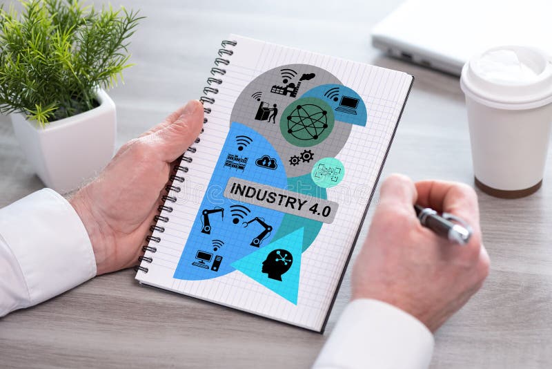 Industry 4.0 Concept on a Notepad Stock Photo - Image of automation ...