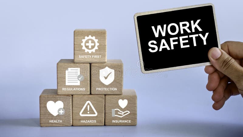 A Hand Holding Notification Board Written with & X27;Work Safety& X27 ...