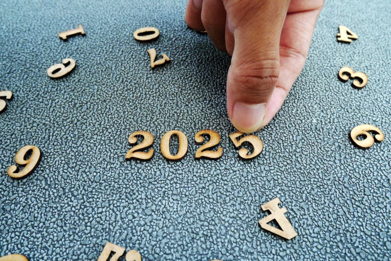 Hand Holding Number Five, Happy New Year 2025 Stock Image - Image of ...