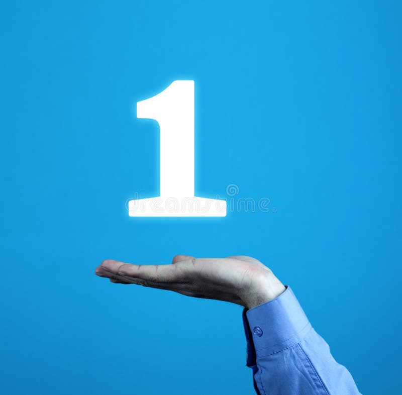 Man Holding Number One. Business Concept Stock Photo - Image of symbol ...