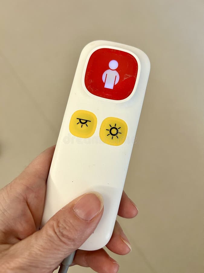 Hand Holding a Nurse Call Button in a Clinic Stock Image - Image of ...