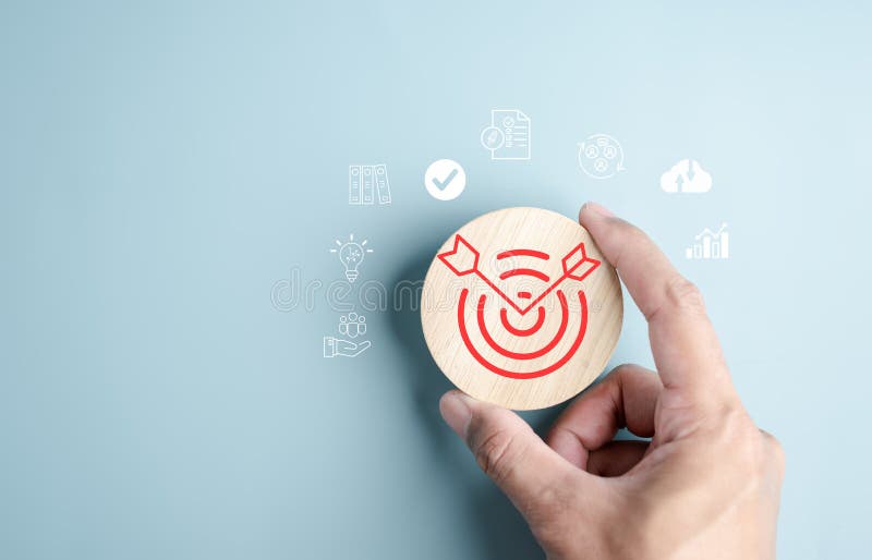 Hand Holding Objective Aiming Target Which for Planning Development ...