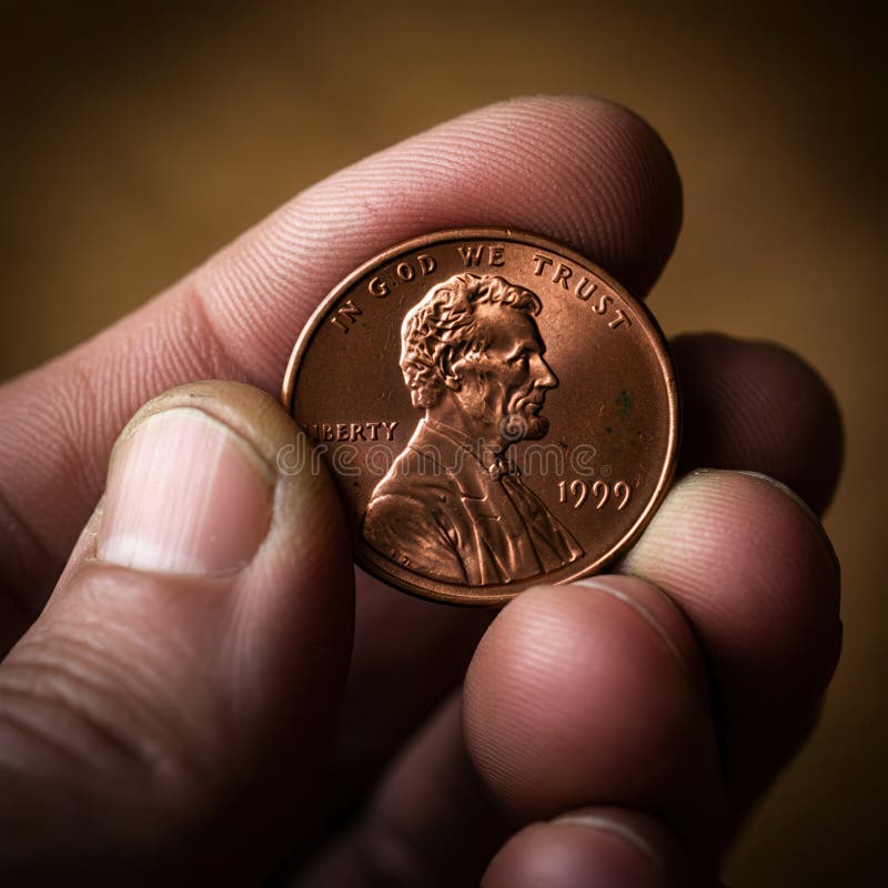 Hand holding one cent stock illustration. Illustration of americas ...