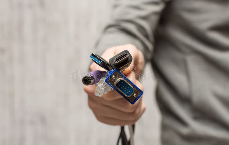 Different Cables and Connectors for Connecting To a Computer Stock ...